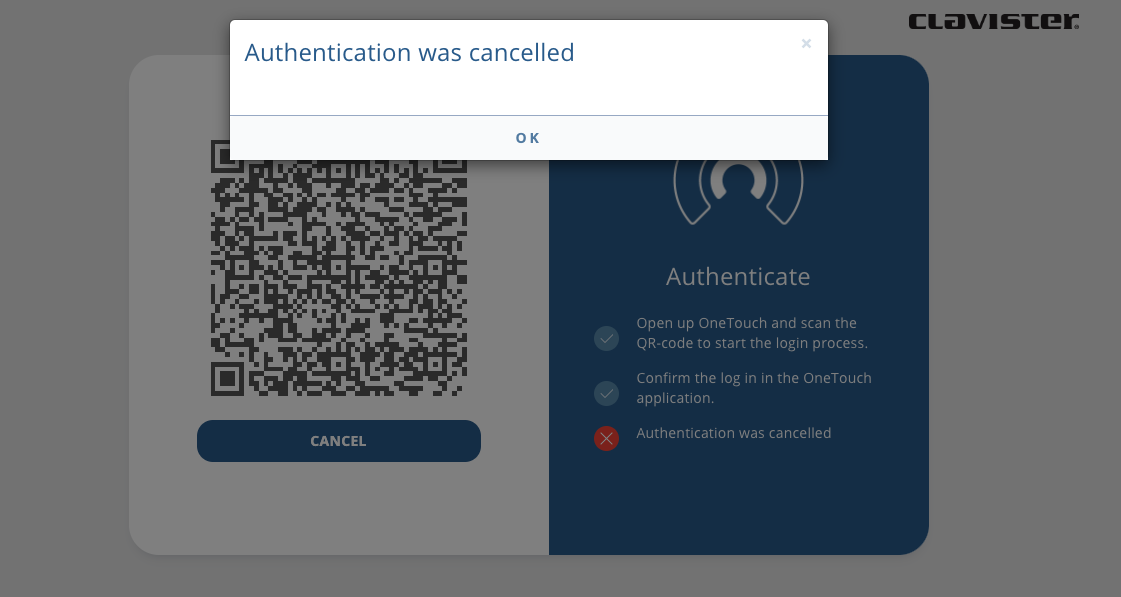 Failed to login when scanning QR code | Clavister Knowledge Base